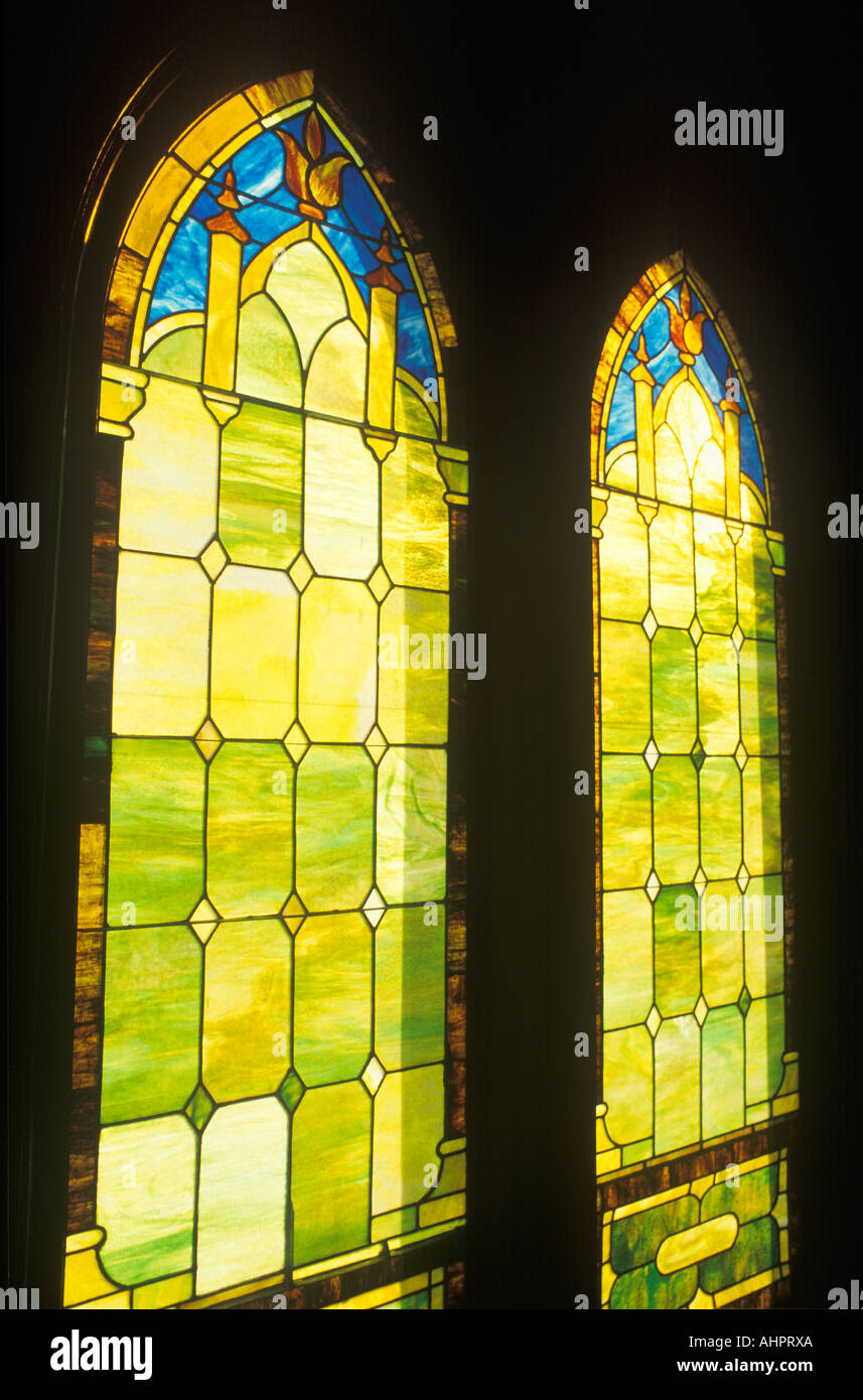 Stained Glass Windows on a church Kauai Hawaii Stock Photo - Alamy