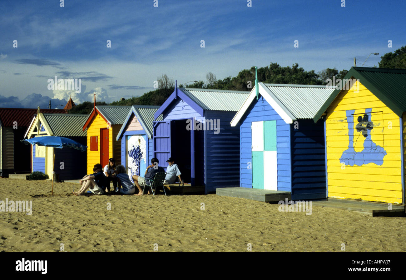 Beach boxes on Brighton beach, Melbourne, Victoria, Australia Stock ...