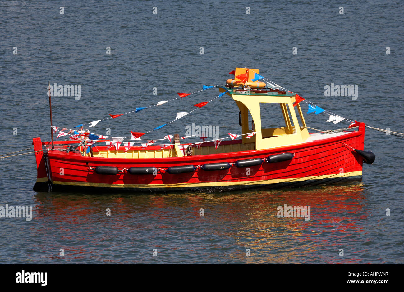small wooden motor boat on the river dart dartmouth devon england ...