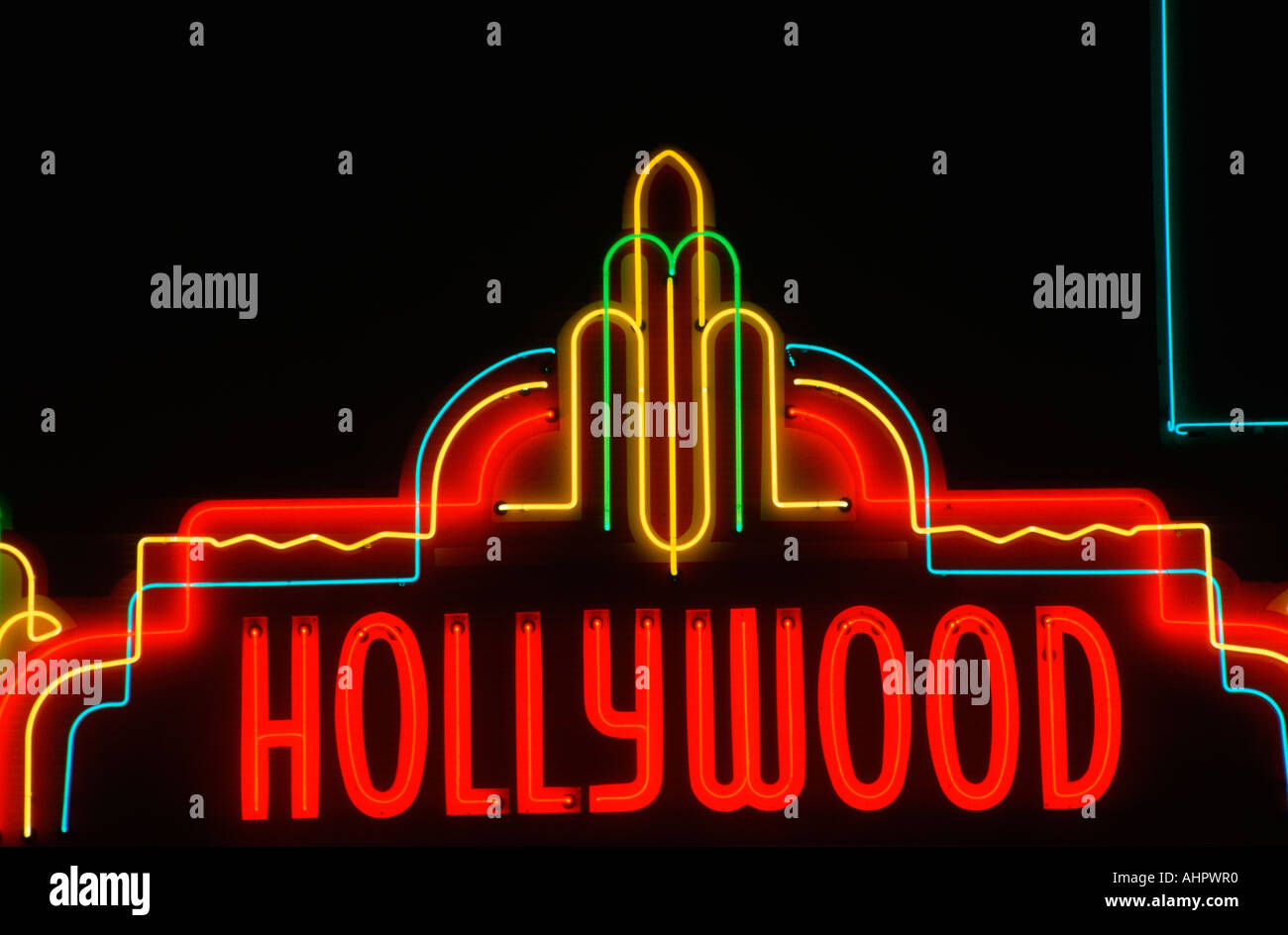Hollywood neon sign Los Angeles California Stock Photo - Alamy