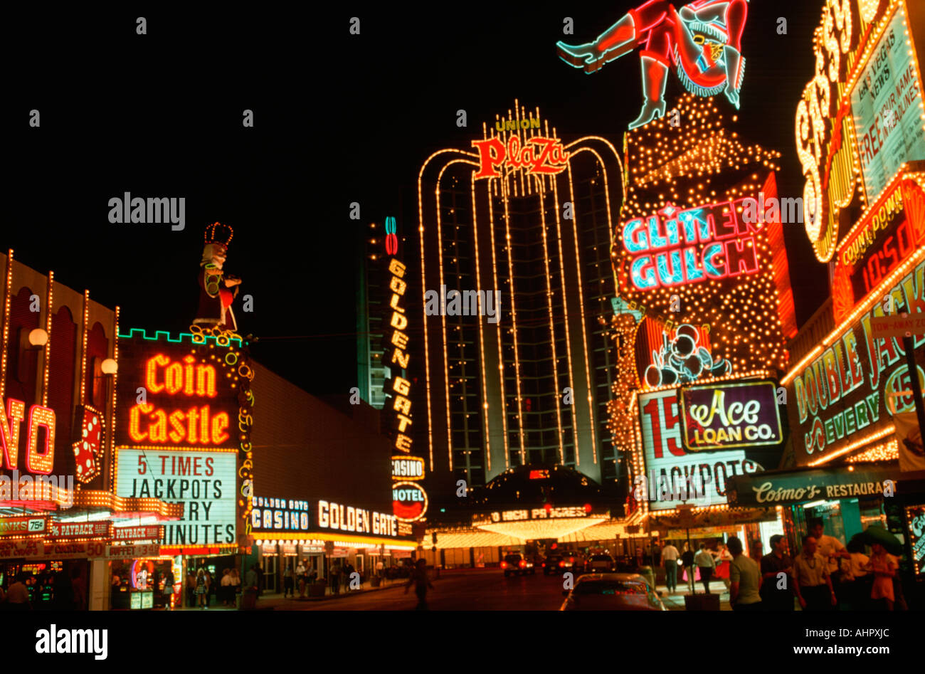 Downtown Las Vegas Nevada at night Stock Photo - Alamy