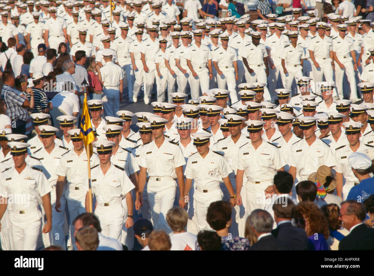 U S Naval Brigade marching through Annapolis to football game Stock ...
