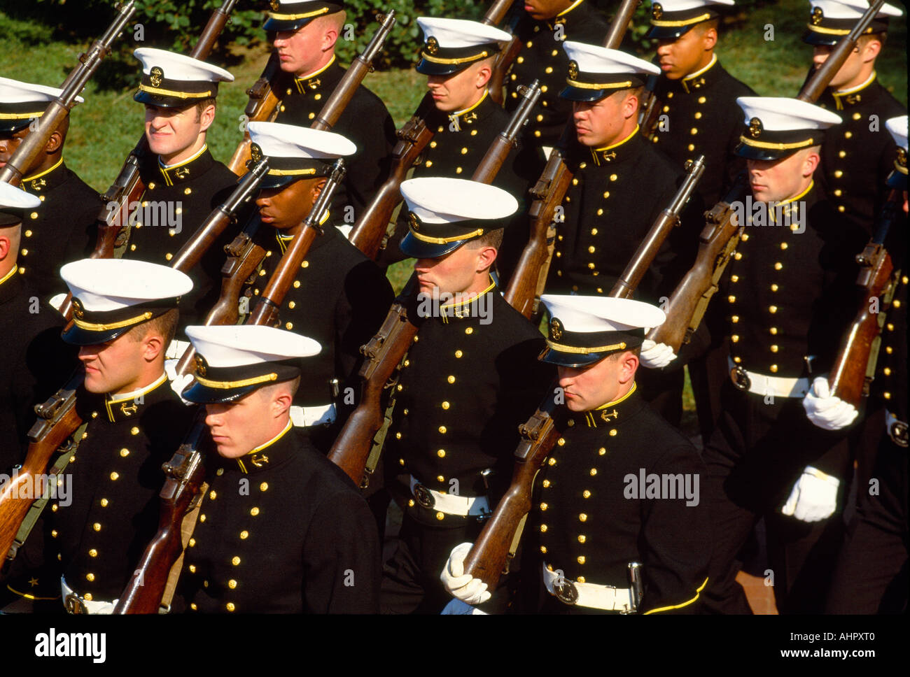 U S Naval Academy Midshipmen in formal dress for parade Annapolis ...