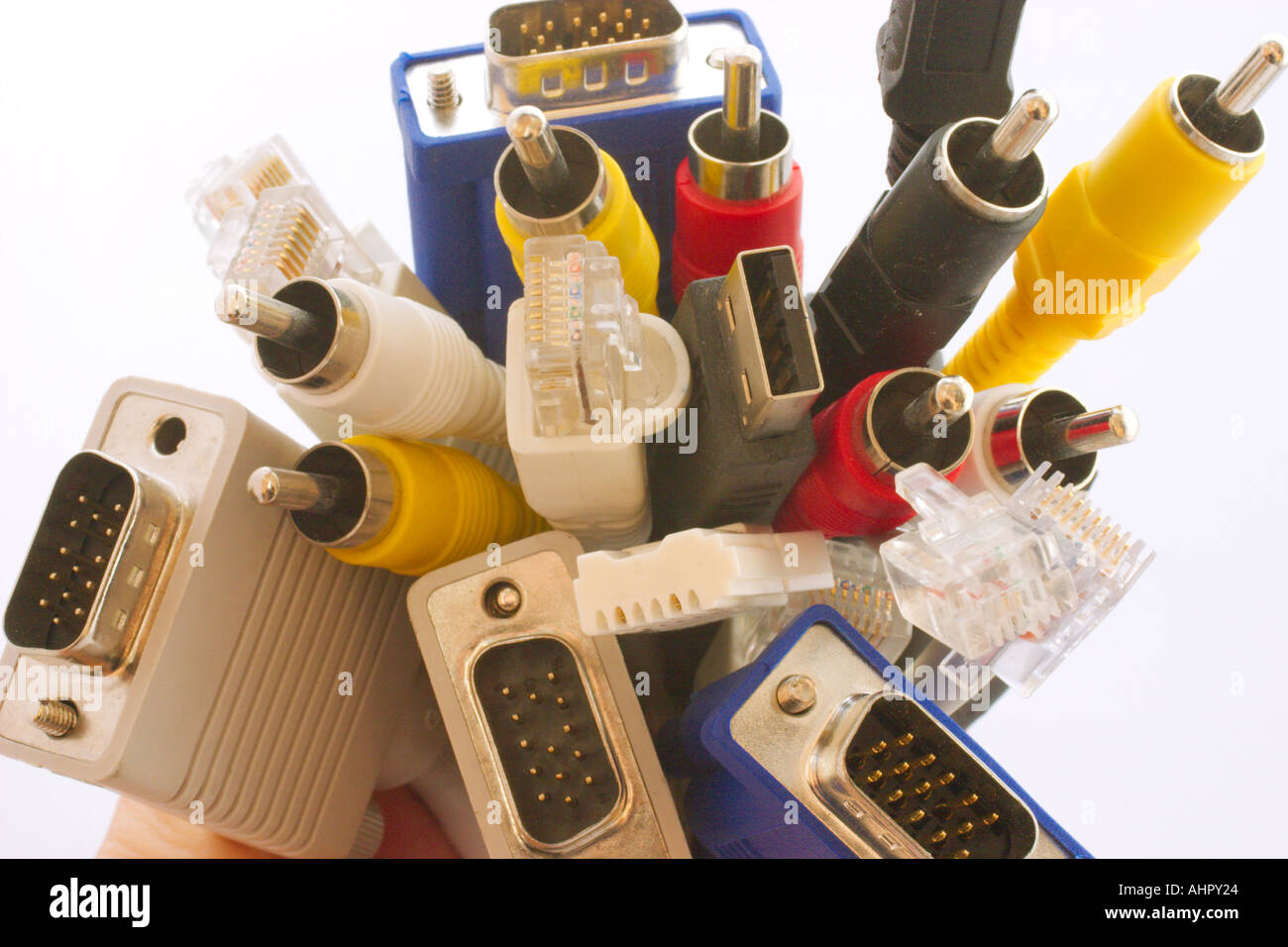Still life of a bunch of computer cables Stock Photo - Alamy