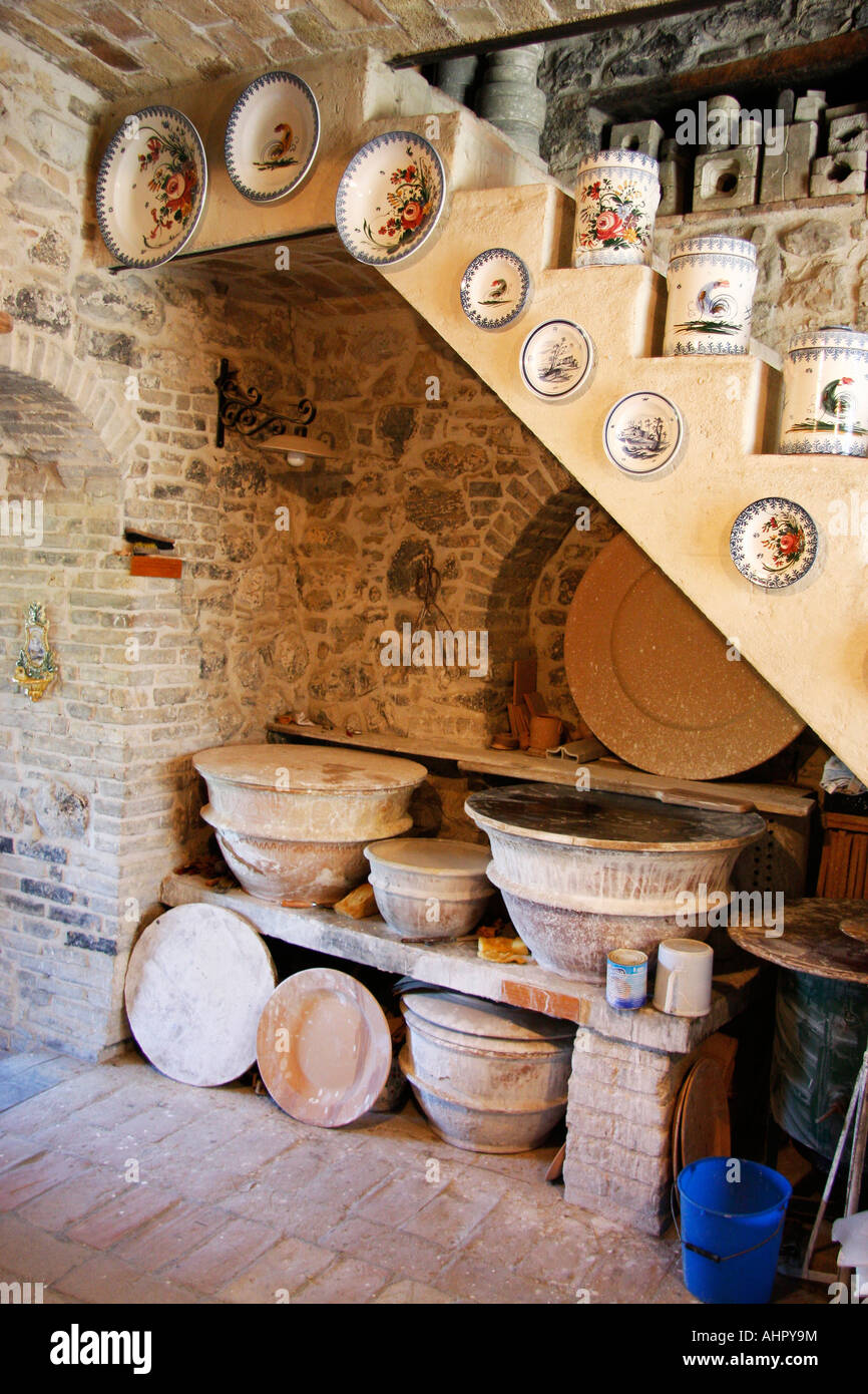 Examples of the local Castelli ceramics in a shop at Castelli,Abruzzo ...