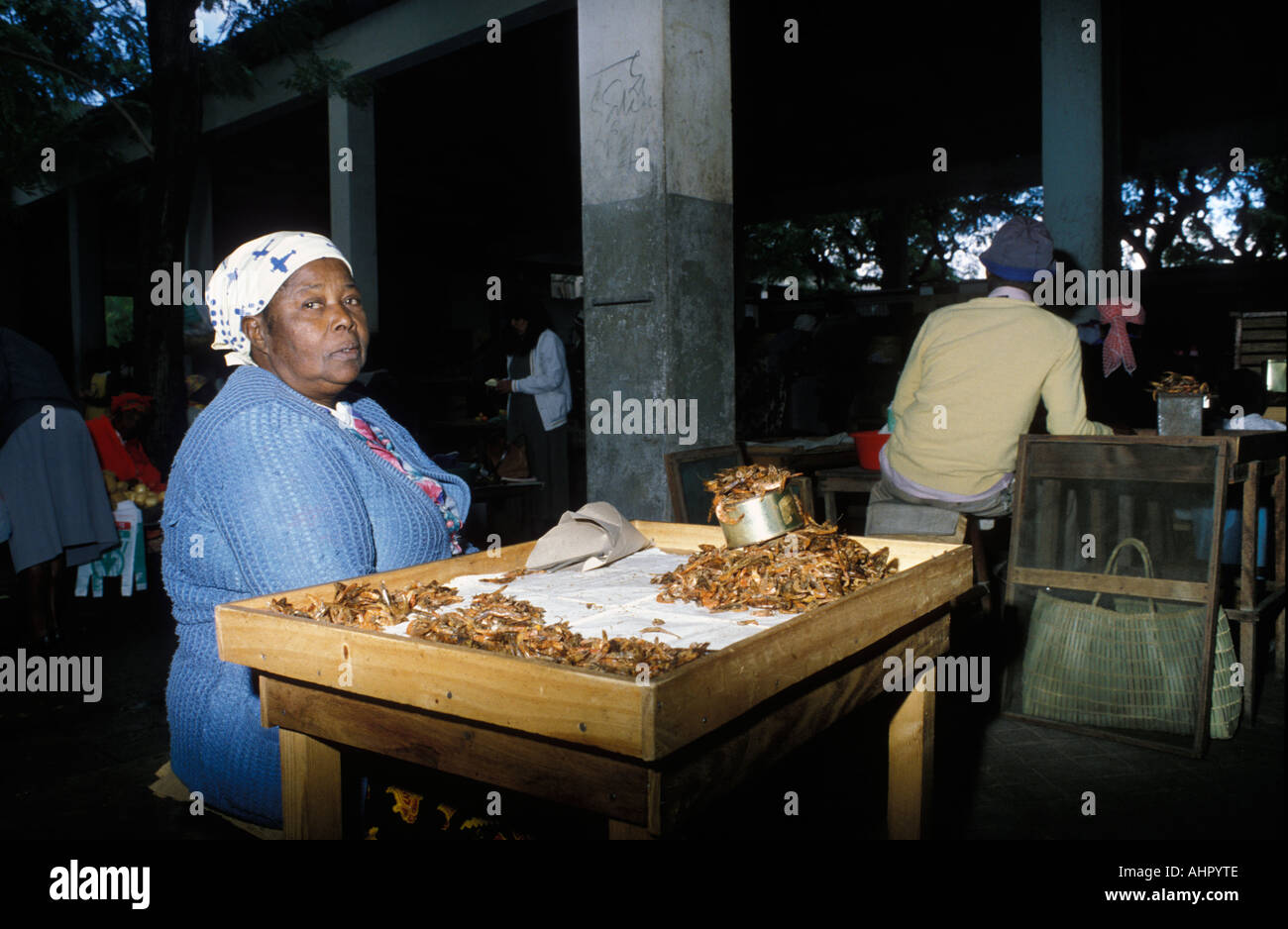 Woman selling prawns at the Central market, Inhambane, Mozambique Stock ...