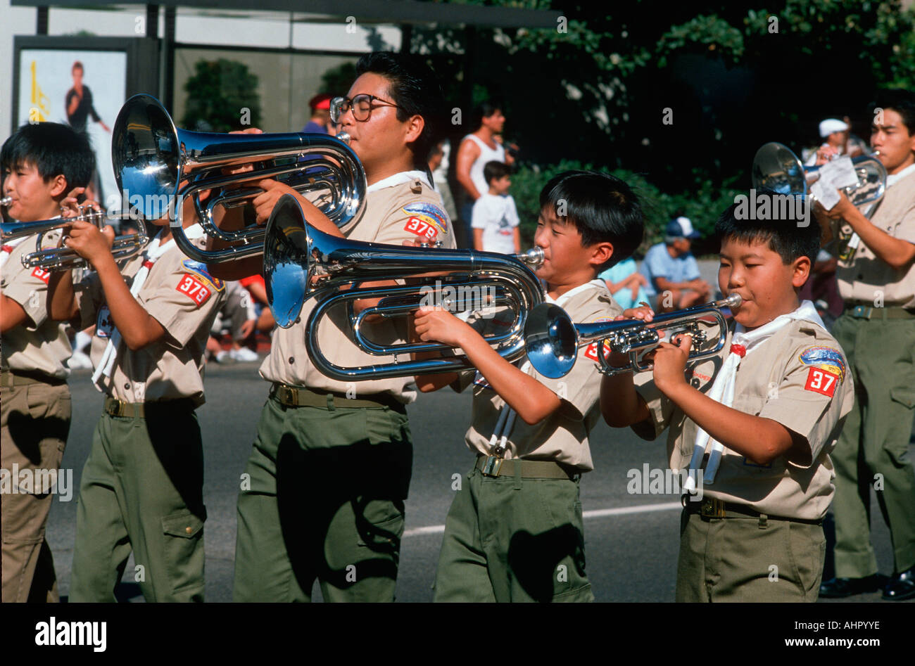 Japanese American Boy Scouts marching band Neisi Week Parade Little ...