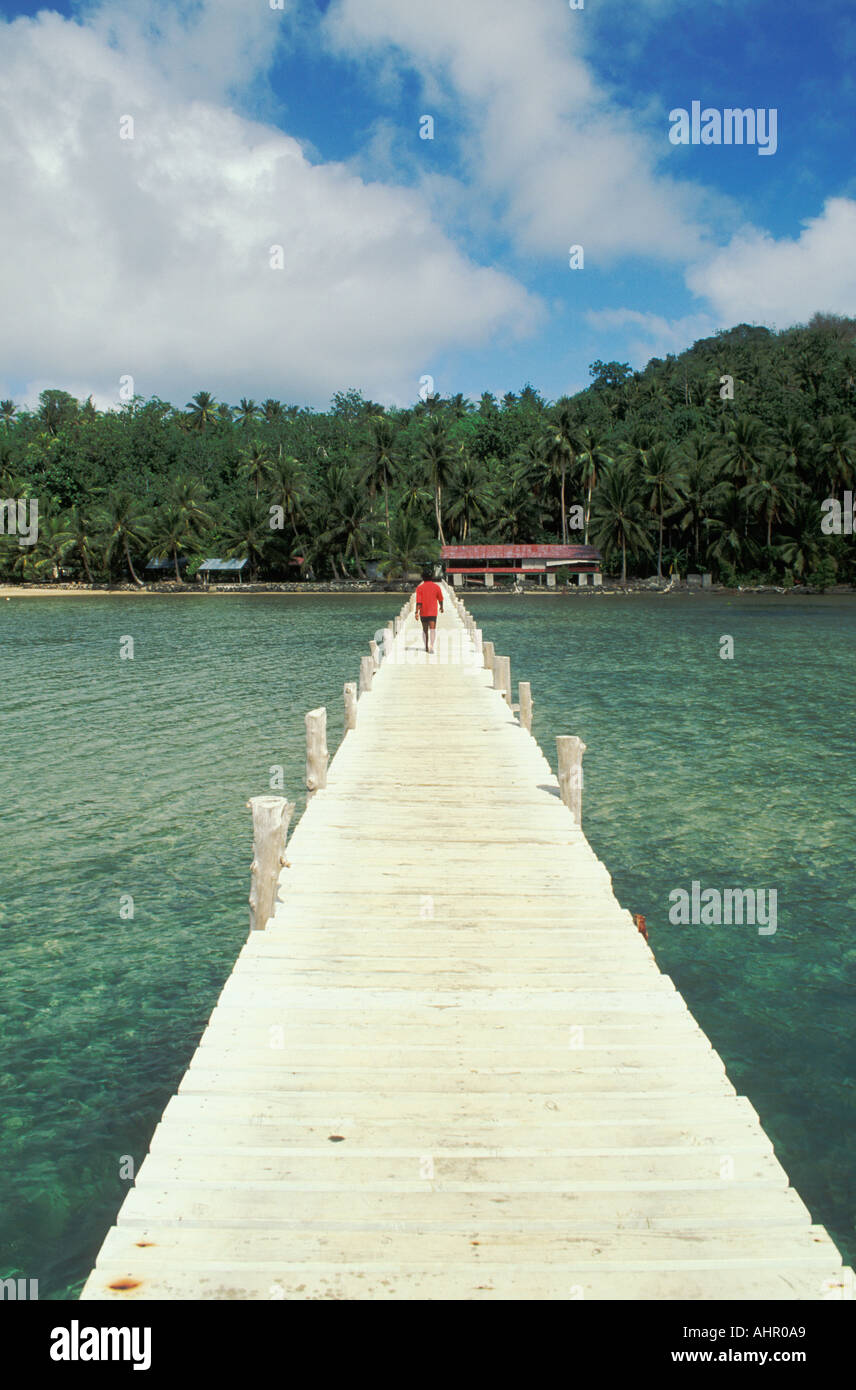 Lenger Island dock and picnic beach facilities Pohnpei Micronesia Stock ...