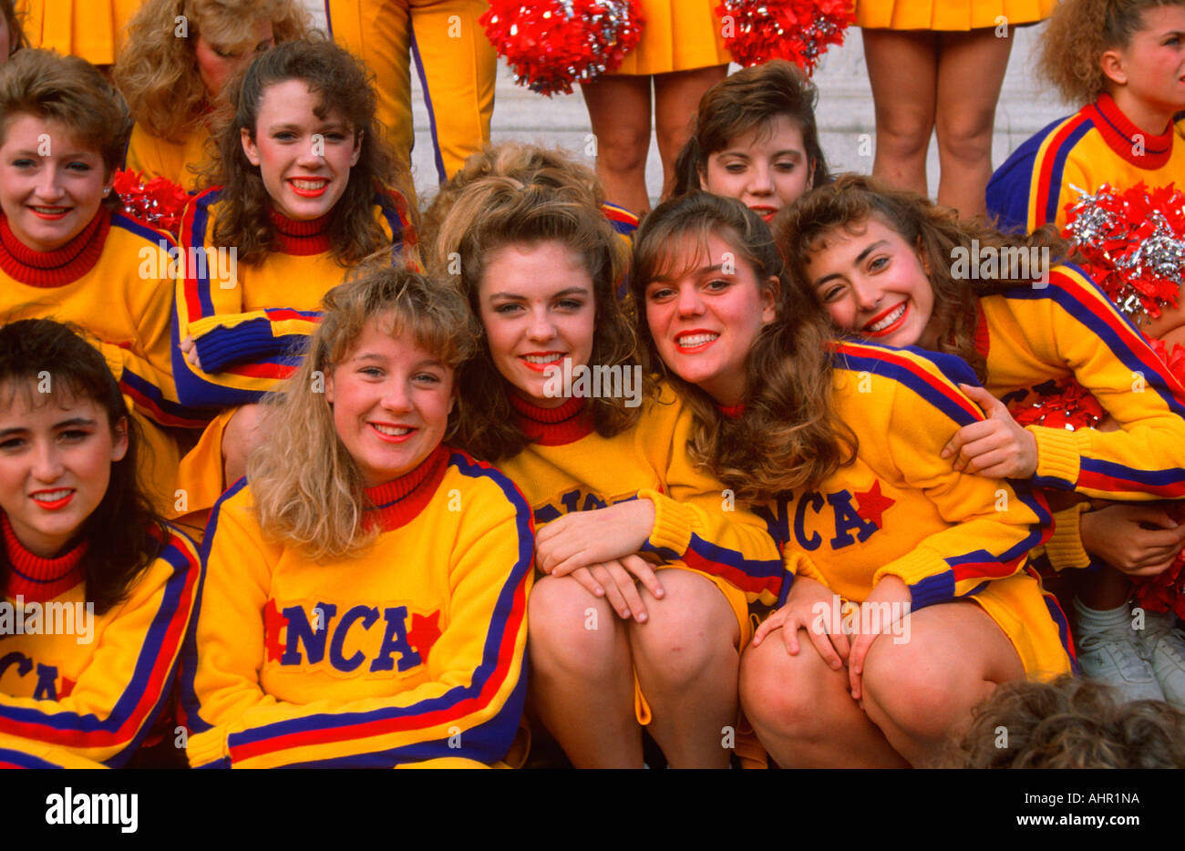 Group of smiling All American Cheerleaders in New York Stock Photo - Alamy