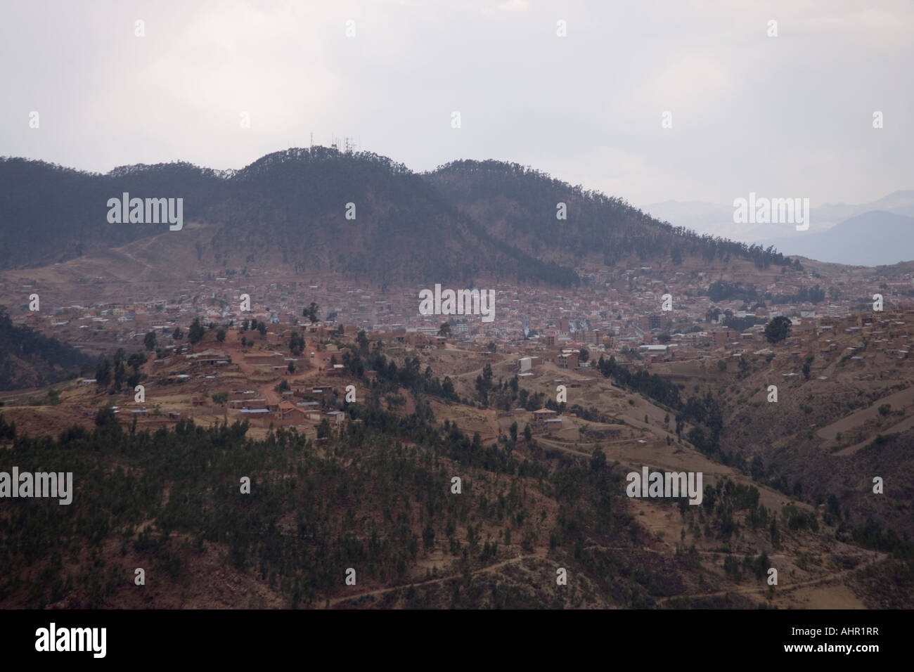 View of the Andes and Sucre from the Parque Cretacico, the Dinosaur ...