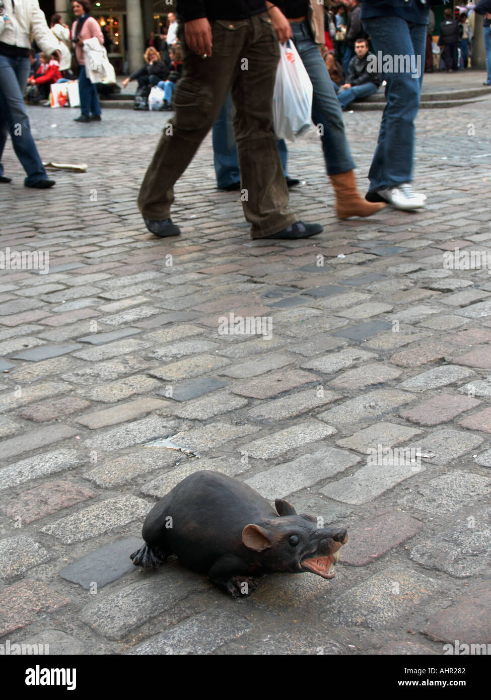 Rubber rat on cobblestones at Covent Garden London England UK Stock ...