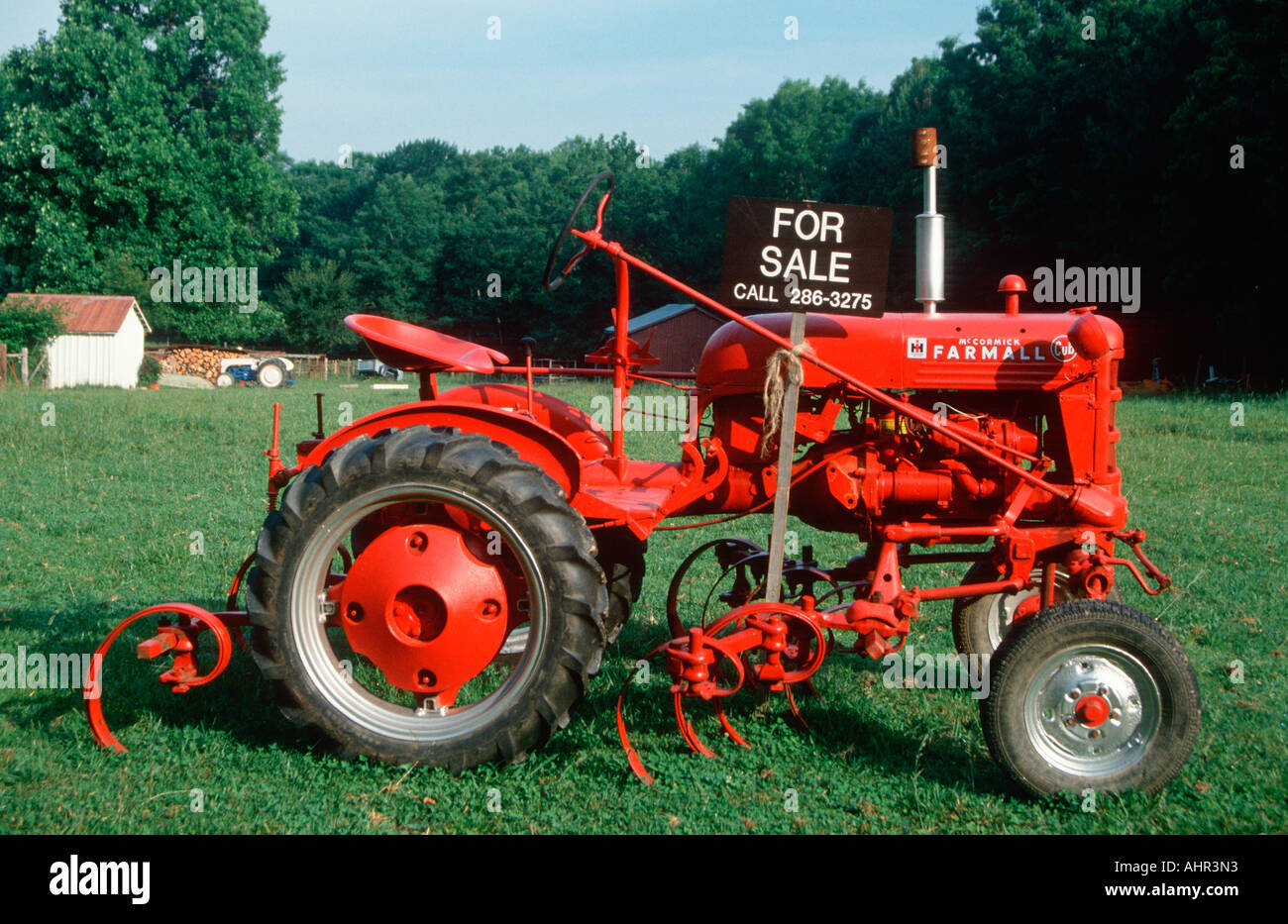 Red agricultural tractor hi-res stock photography and images - Alamy