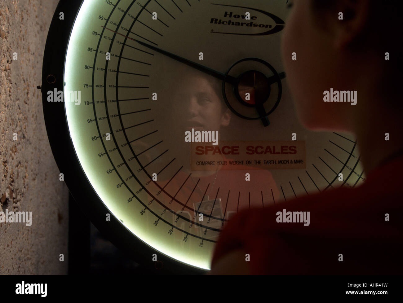 Huntsville, AL. US Space and Rocket Center Museum Scale shows weight on ...