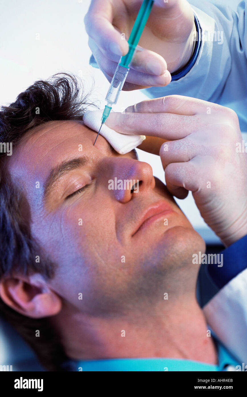 Man having neurotoxin injection Stock Photo - Alamy