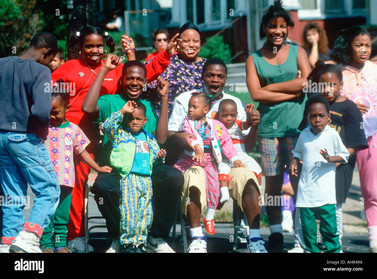 African American family watching a parade Delaware Stock Photo - Alamy