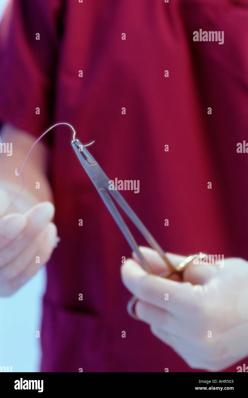 Medical Stitches Hand High Resolution Stock Photography and Images - Alamy