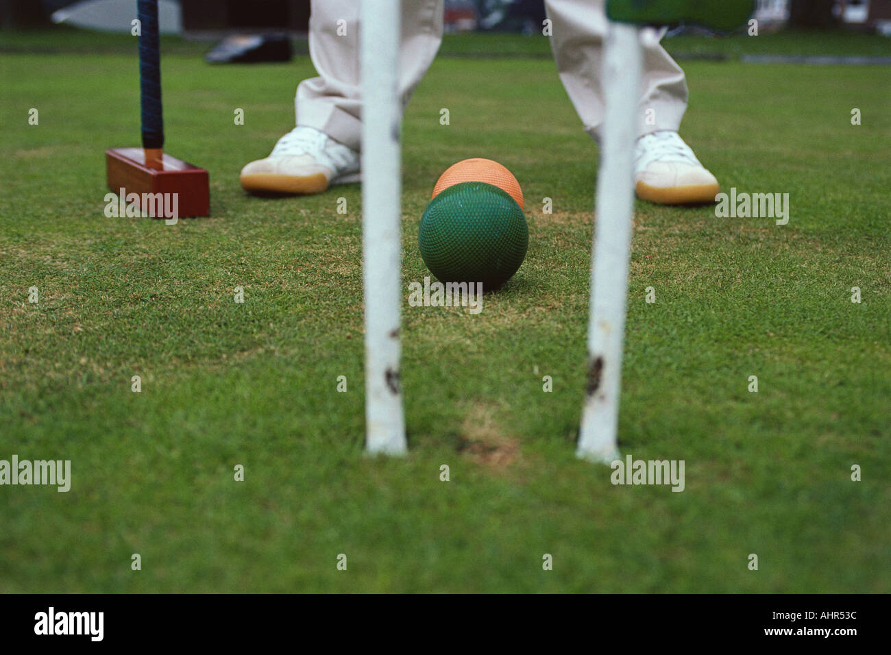 Man playing croquet Stock Photo - Alamy