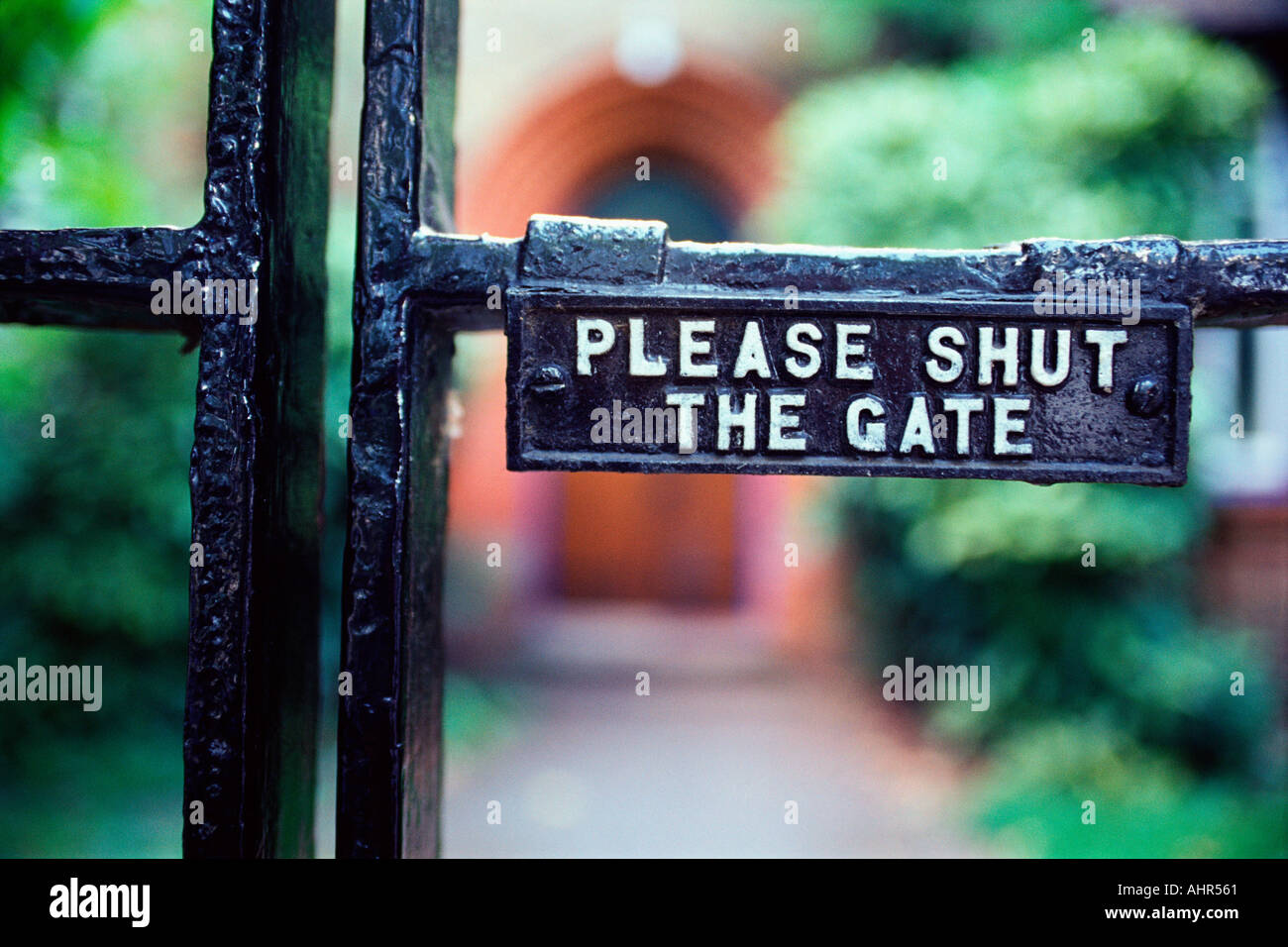 Closed metal gate Stock Photo - Alamy