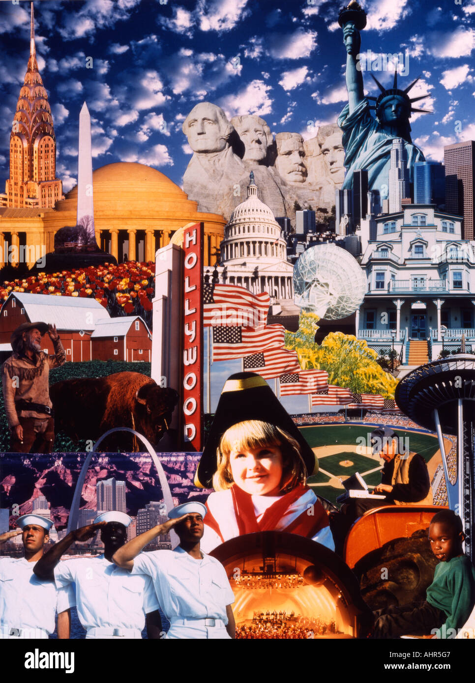Digital Collage Americana Stock Photo - Alamy