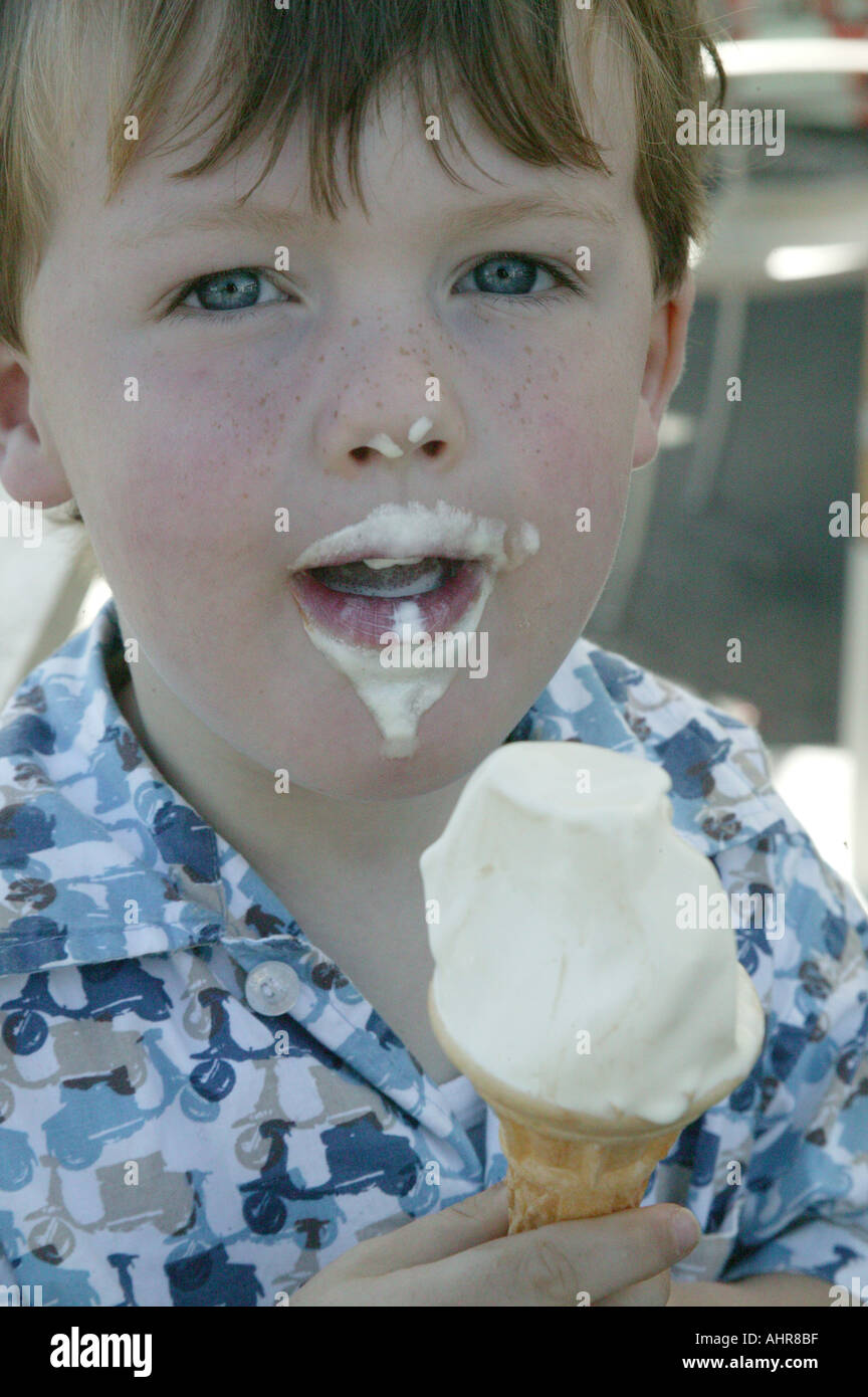 Boy and ice cream 3 Stock Photo - Alamy