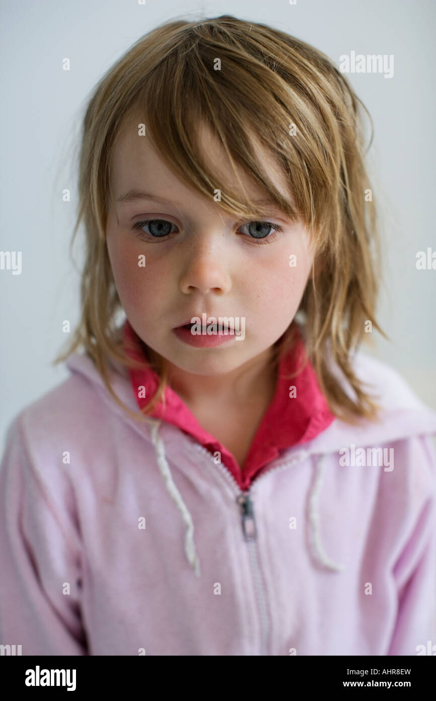 serious portrait of girl Stock Photo - Alamy
