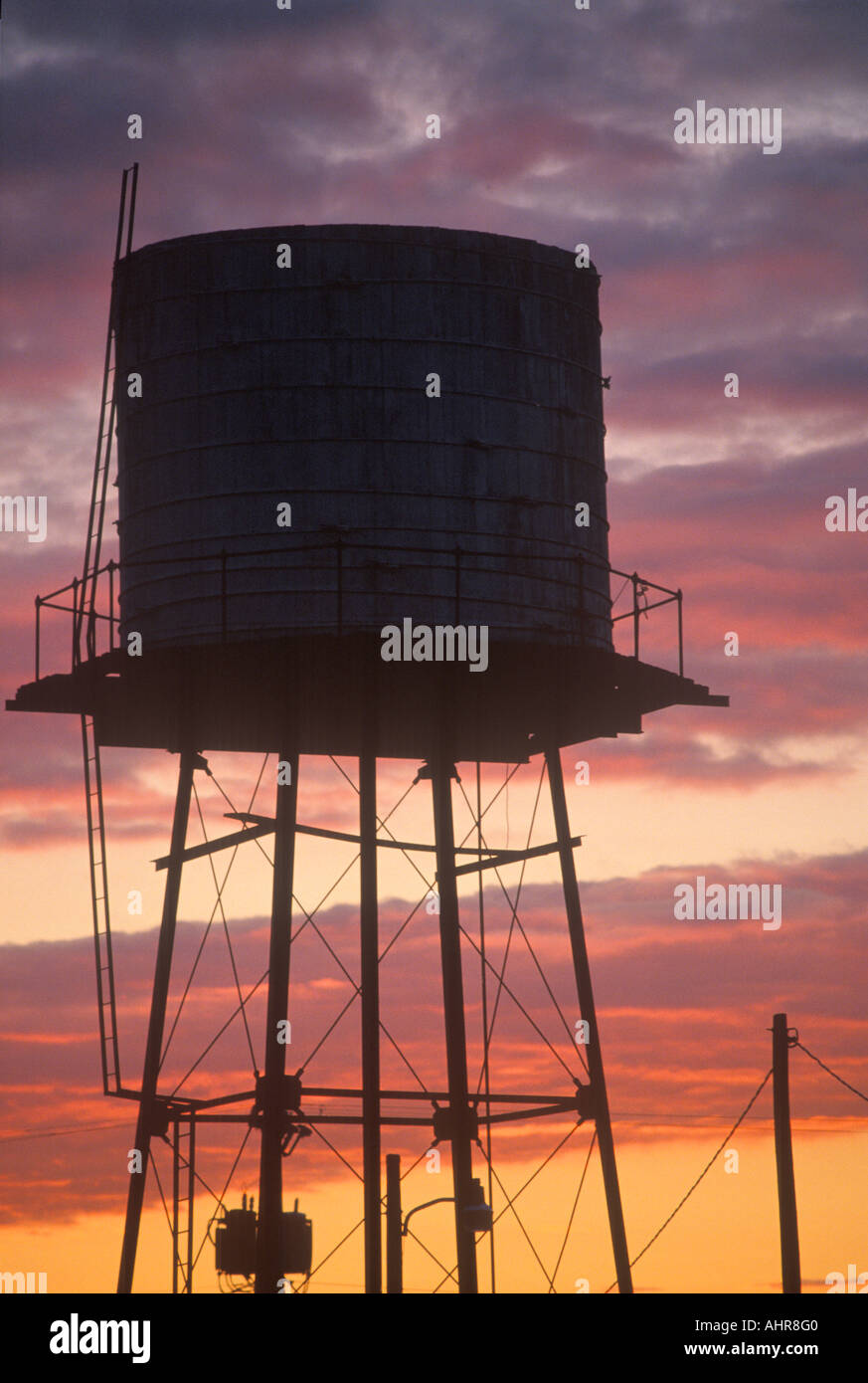 A water tank at sunset in Northern Neck Virginia Stock Photo - Alamy