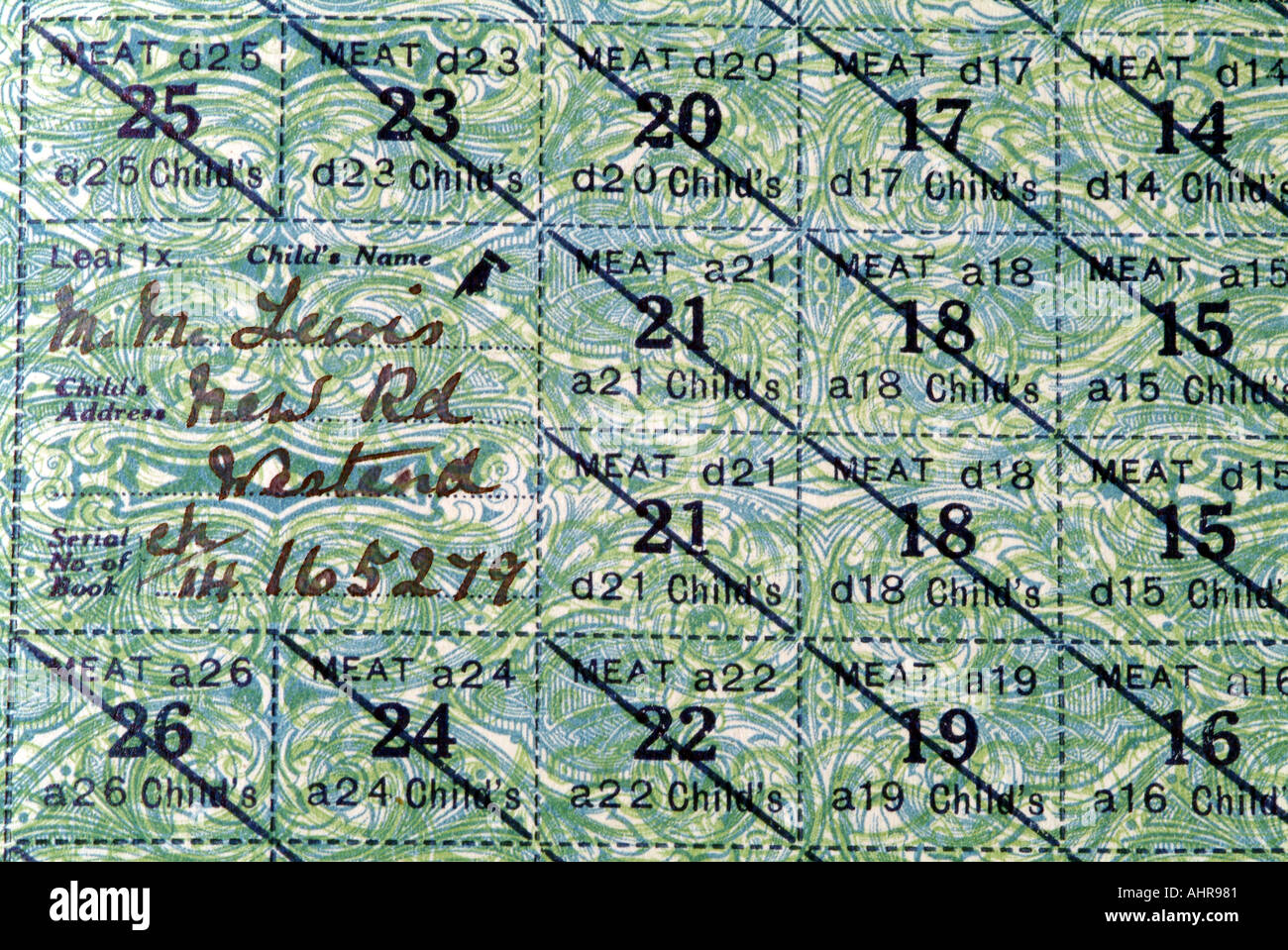 First World War Childs Ration Book issued by Ministry of Food England ...