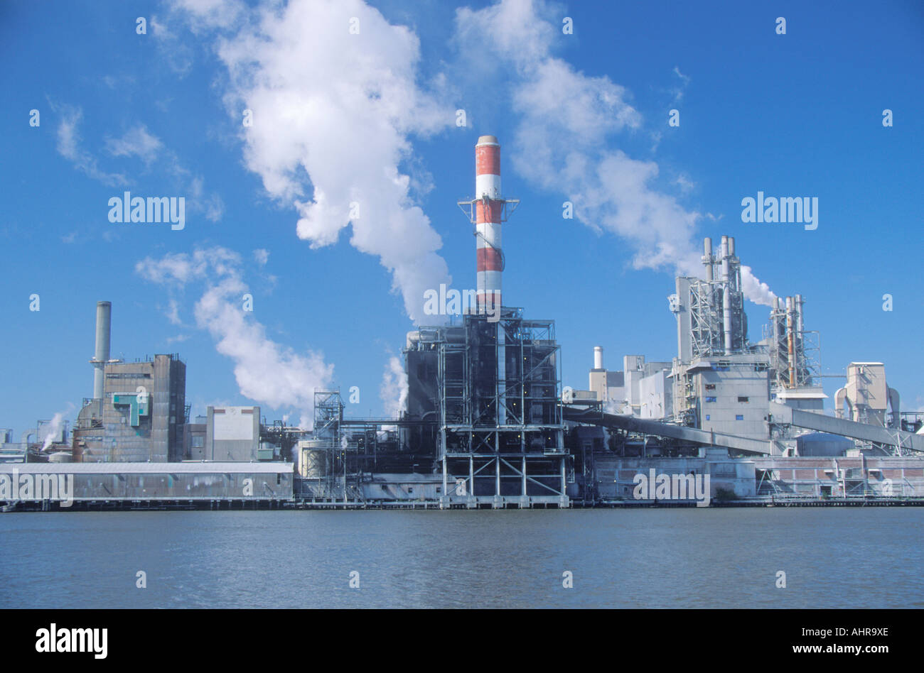 The Union Camp Paper Mill on the Savannah River in Savannah Georgia ...