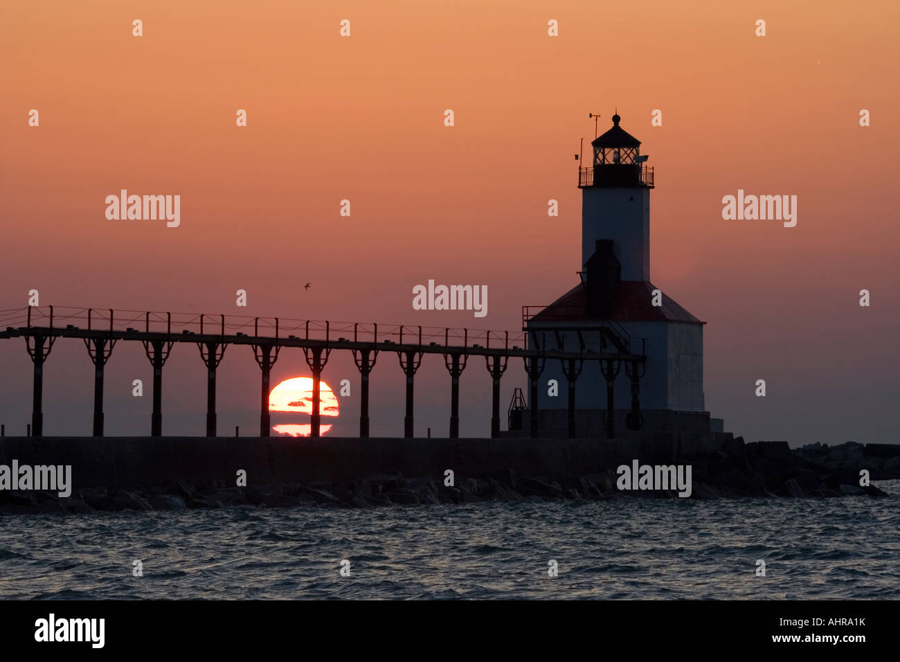 Michigan city seawall hi-res stock photography and images - Alamy