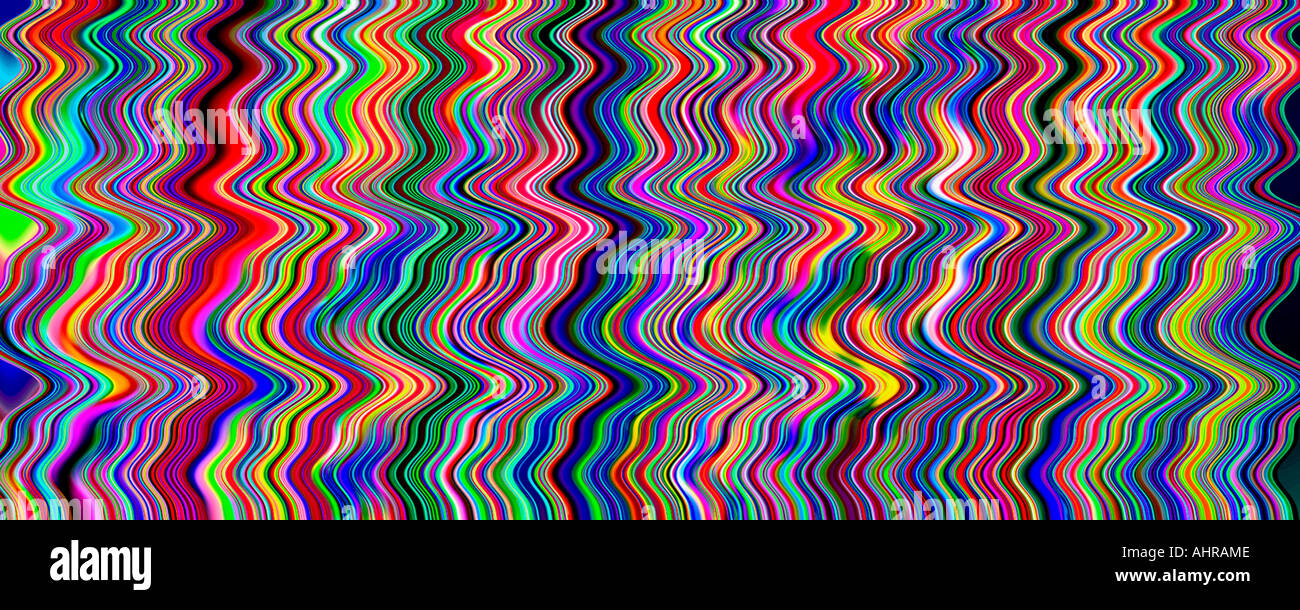 Wavy Bright Stripes multi coloured Stock Photo - Alamy