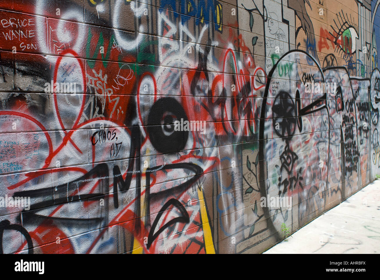 Graffiti covered wall Ann Arbor Michigan Stock Photo - Alamy