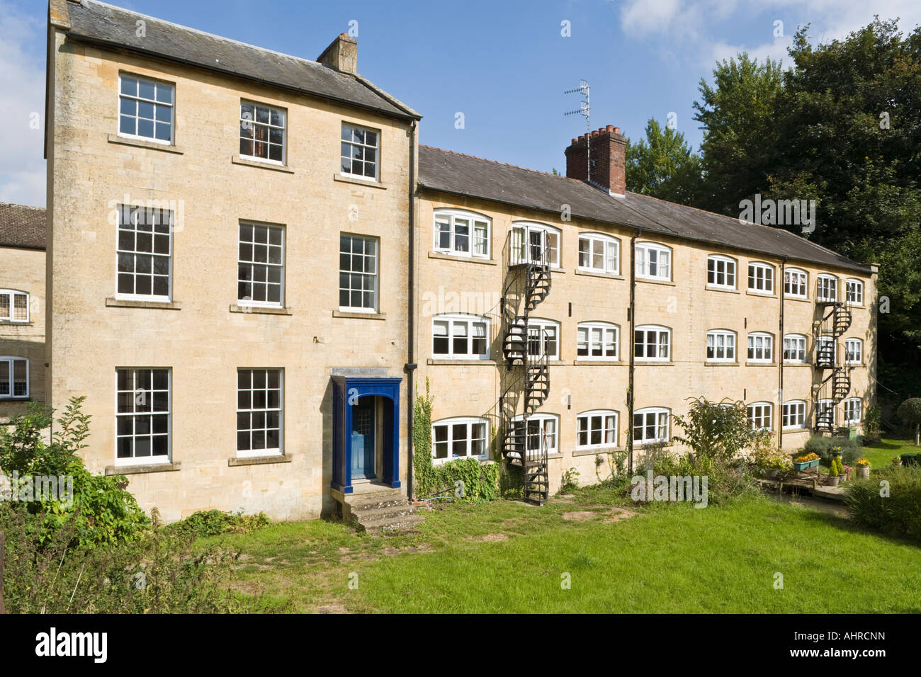 Old silk mills in the Cotswold village of Blockley, Gloucestershire ...