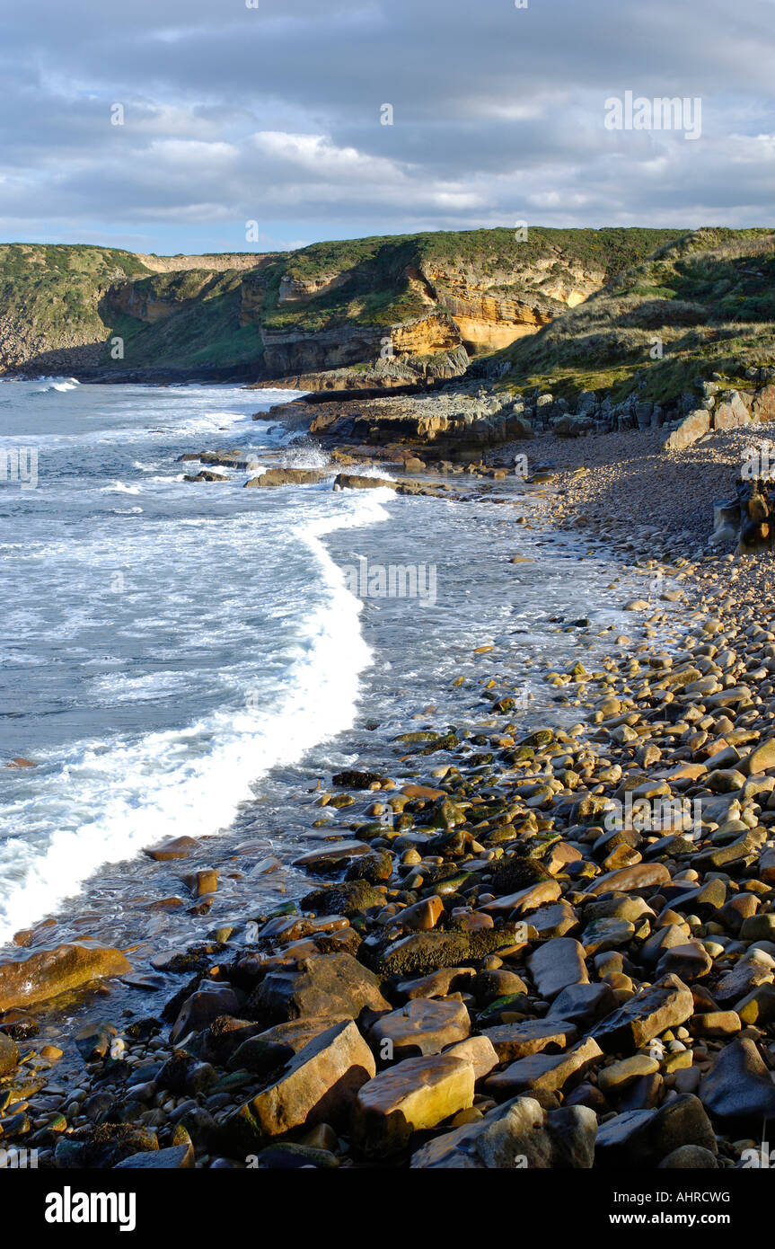 Coastal Shoreline at Hopeman on the Moray coast in North East Scotland ...