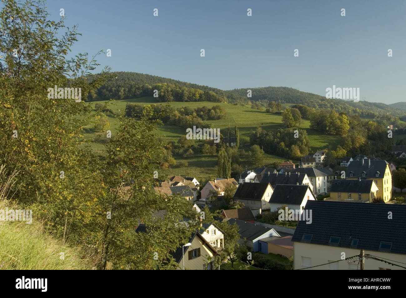 Vosges mountain village of Orbey, Alsace, France Stock Photo - Alamy