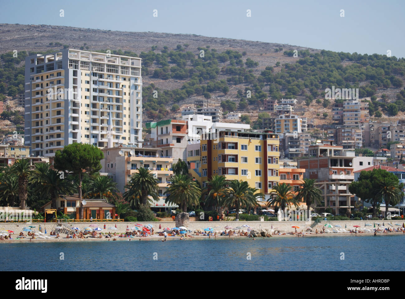 Saranda Beach, Saranda, Vlorë County, Albania Stock Photo - Alamy