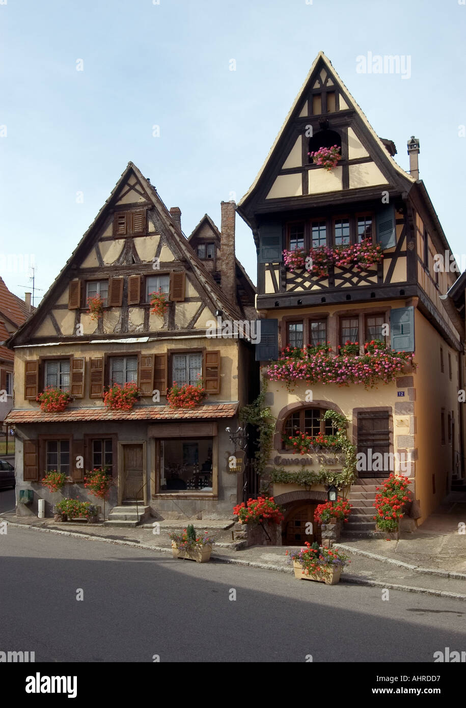 Old timbered buildings at Dambach in Alsace Stock Photo - Alamy