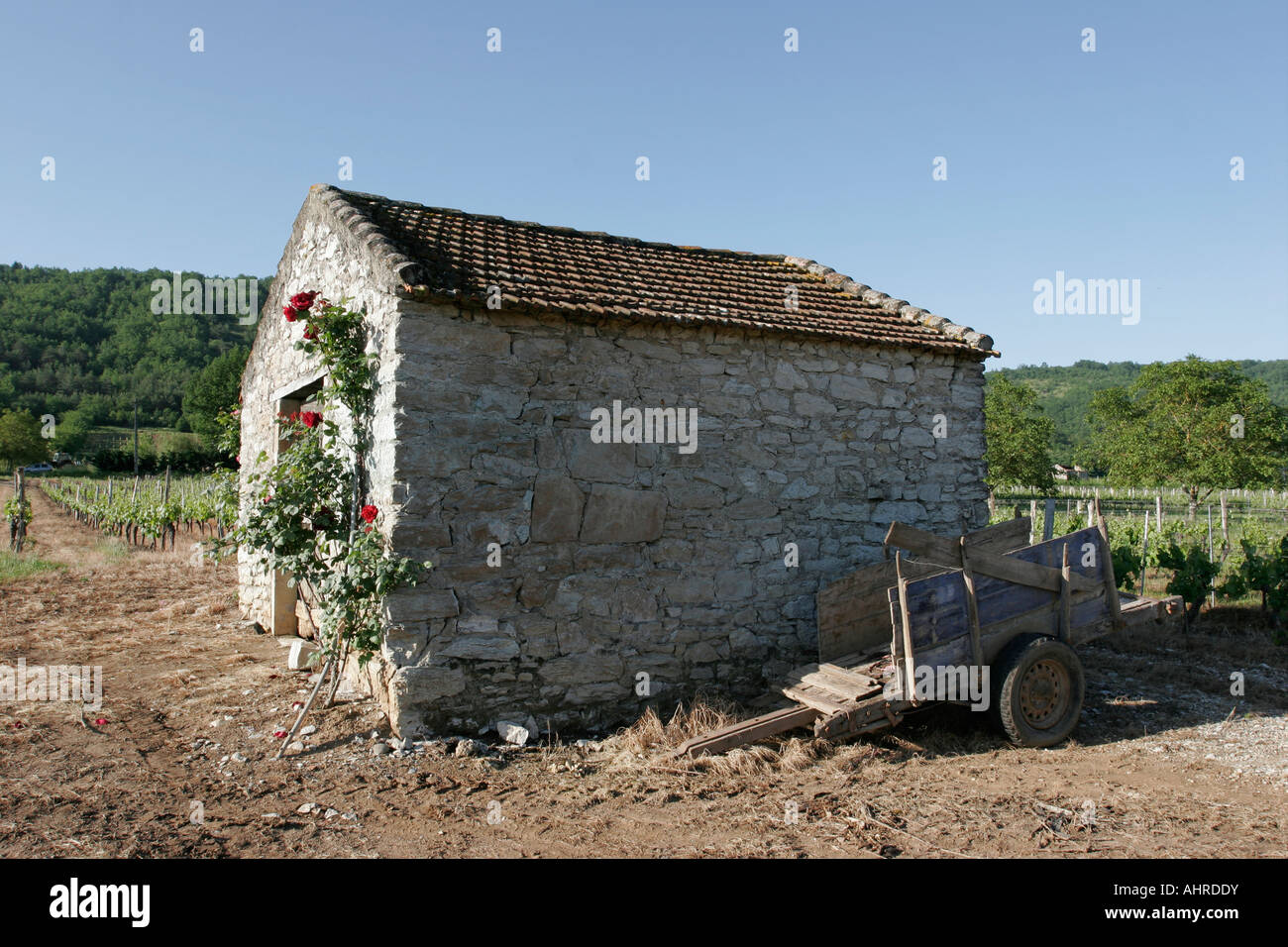 Vineyard stone hut Stock Photo - Alamy