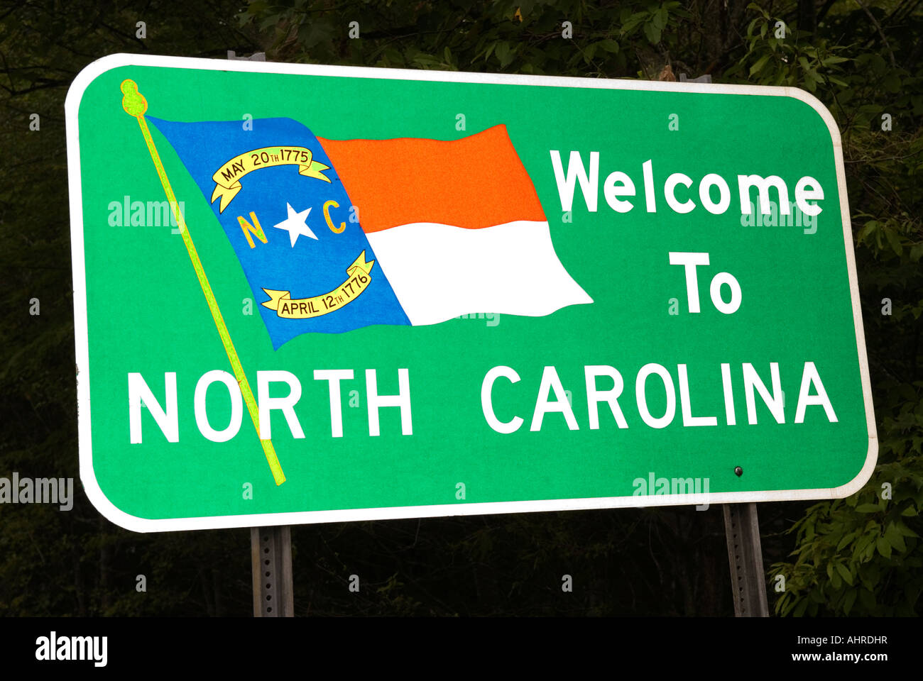 Welcome to North Carolina road sign on highway entry point, USA Stock ...