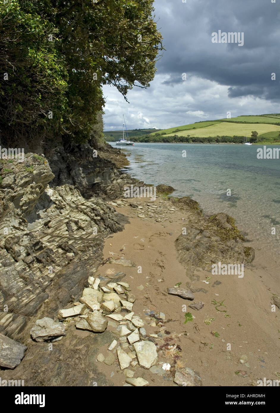 Near the mouth of the River Avon on the south coast of Devon Stock ...