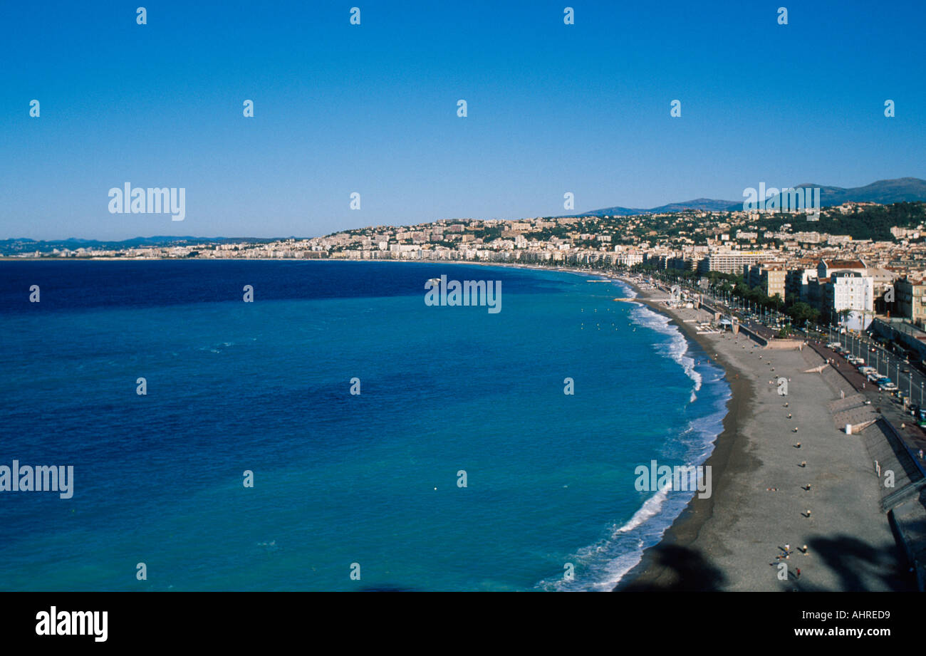 Nice beach and promenade on the French Riviera Stock Photo - Alamy