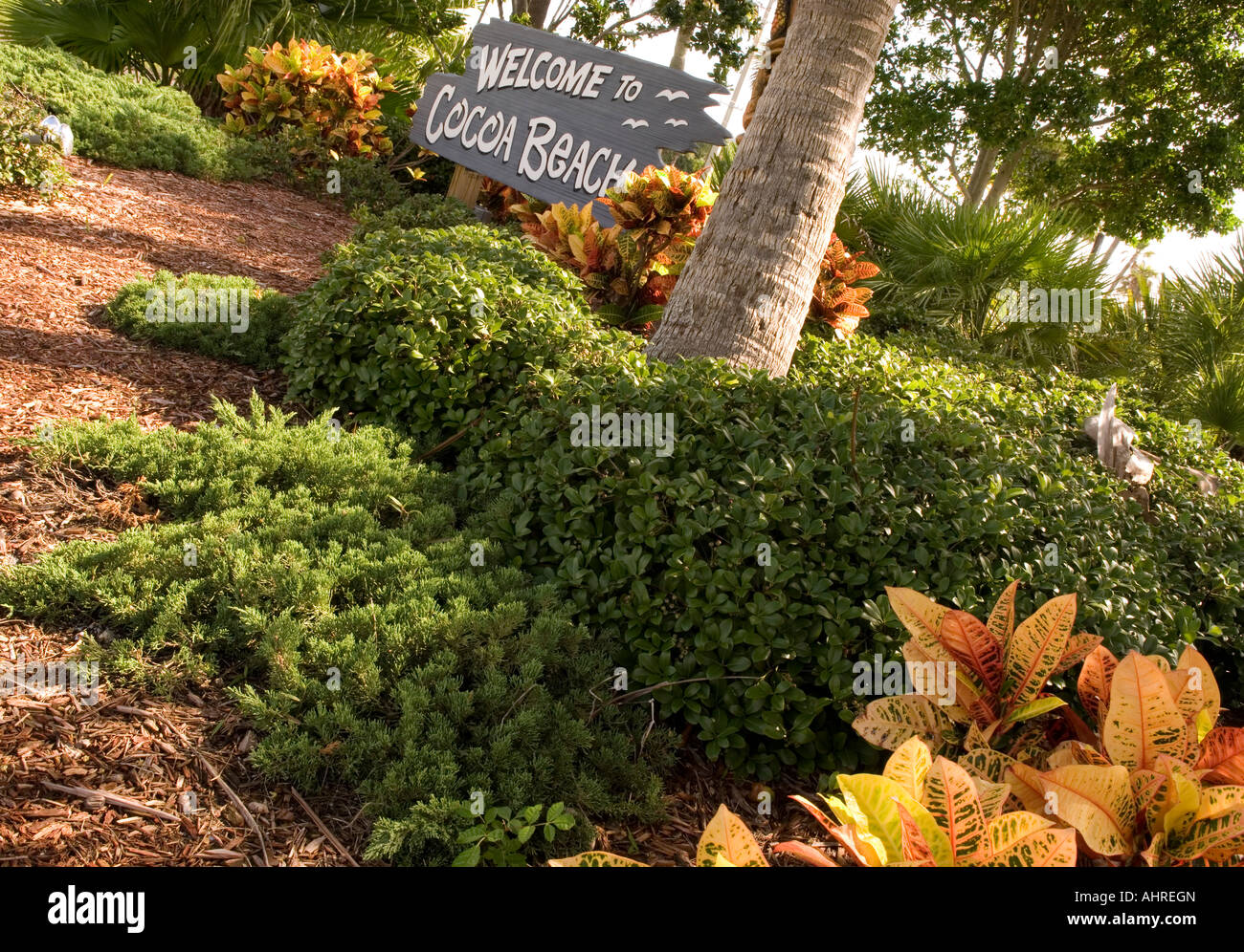 Welcome to Cocoa Beach sign Florida USA Stock Photo - Alamy