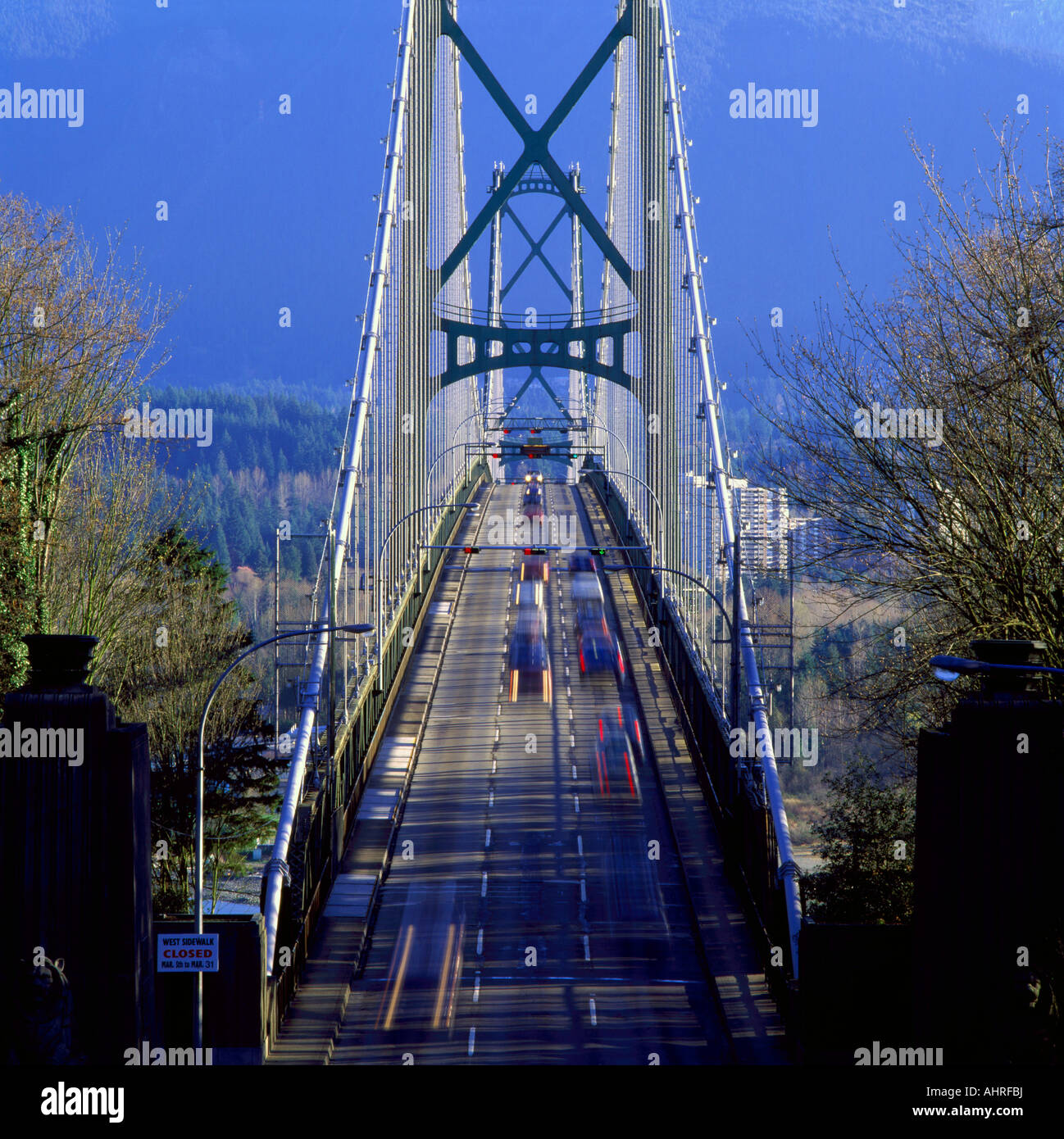 The Lions Gate Bridge Vancouver in British Columbia Canada Stock Photo ...