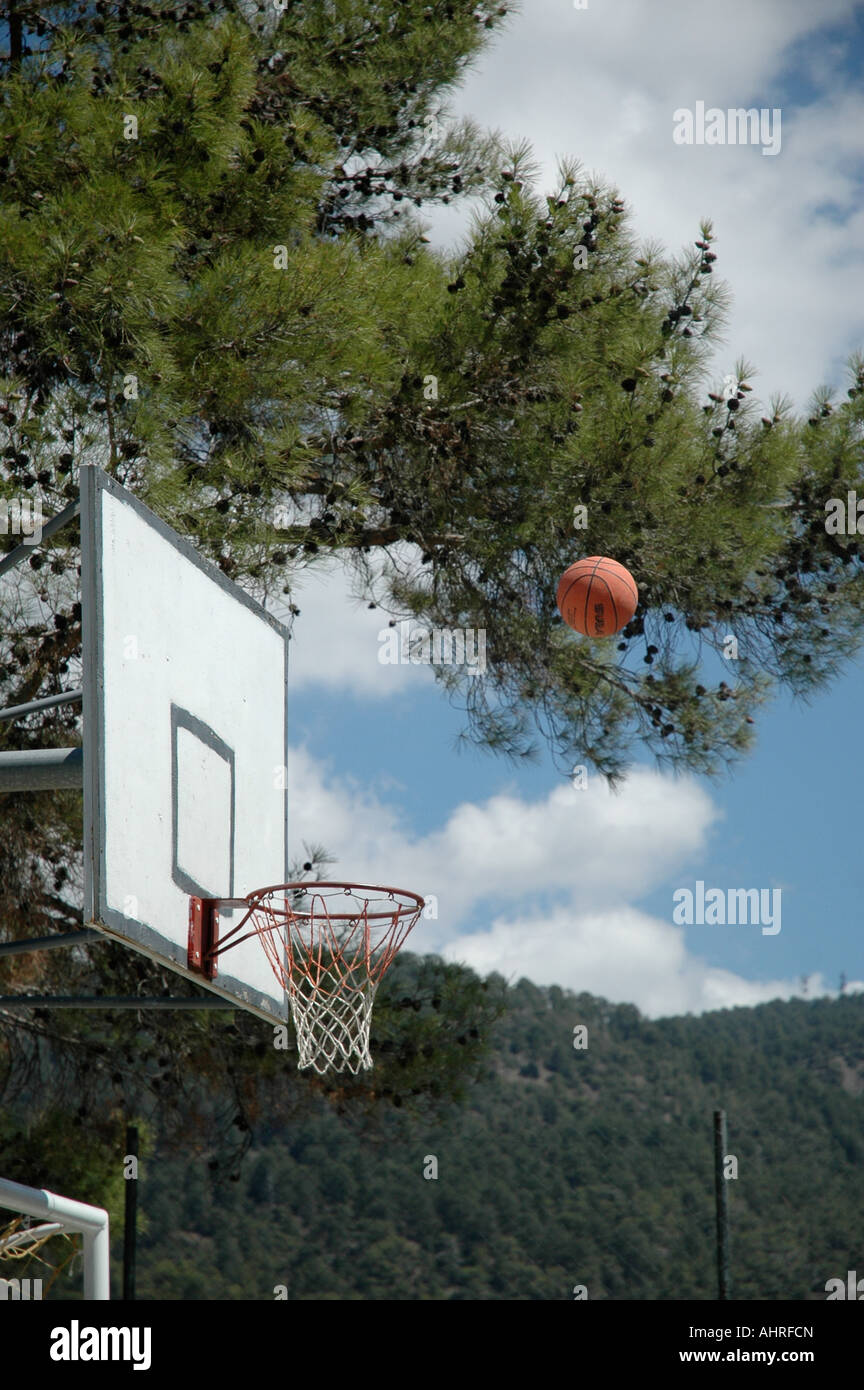 Basketball court situated on the hills of North-West Cyprus Stock Photo ...