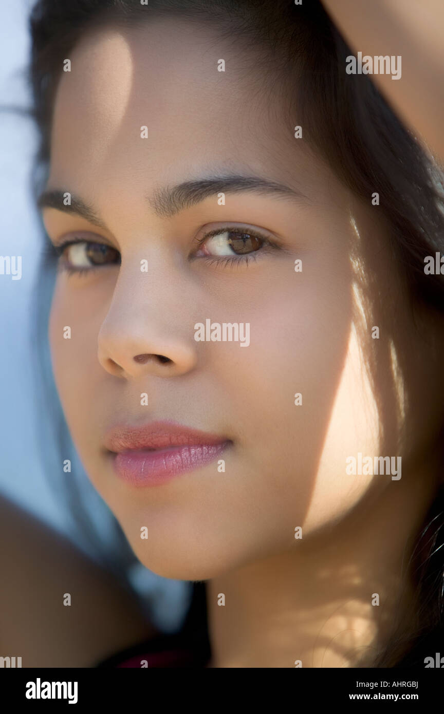 close up of a beautiful latin woman's face Stock Photo - Alamy