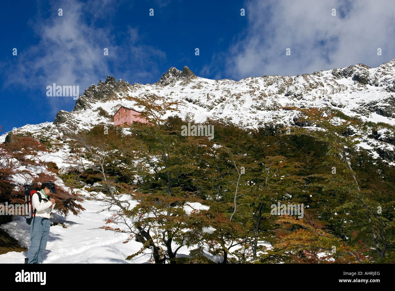 Mountain trekking at Cerro Lopez Stock Photo - Alamy