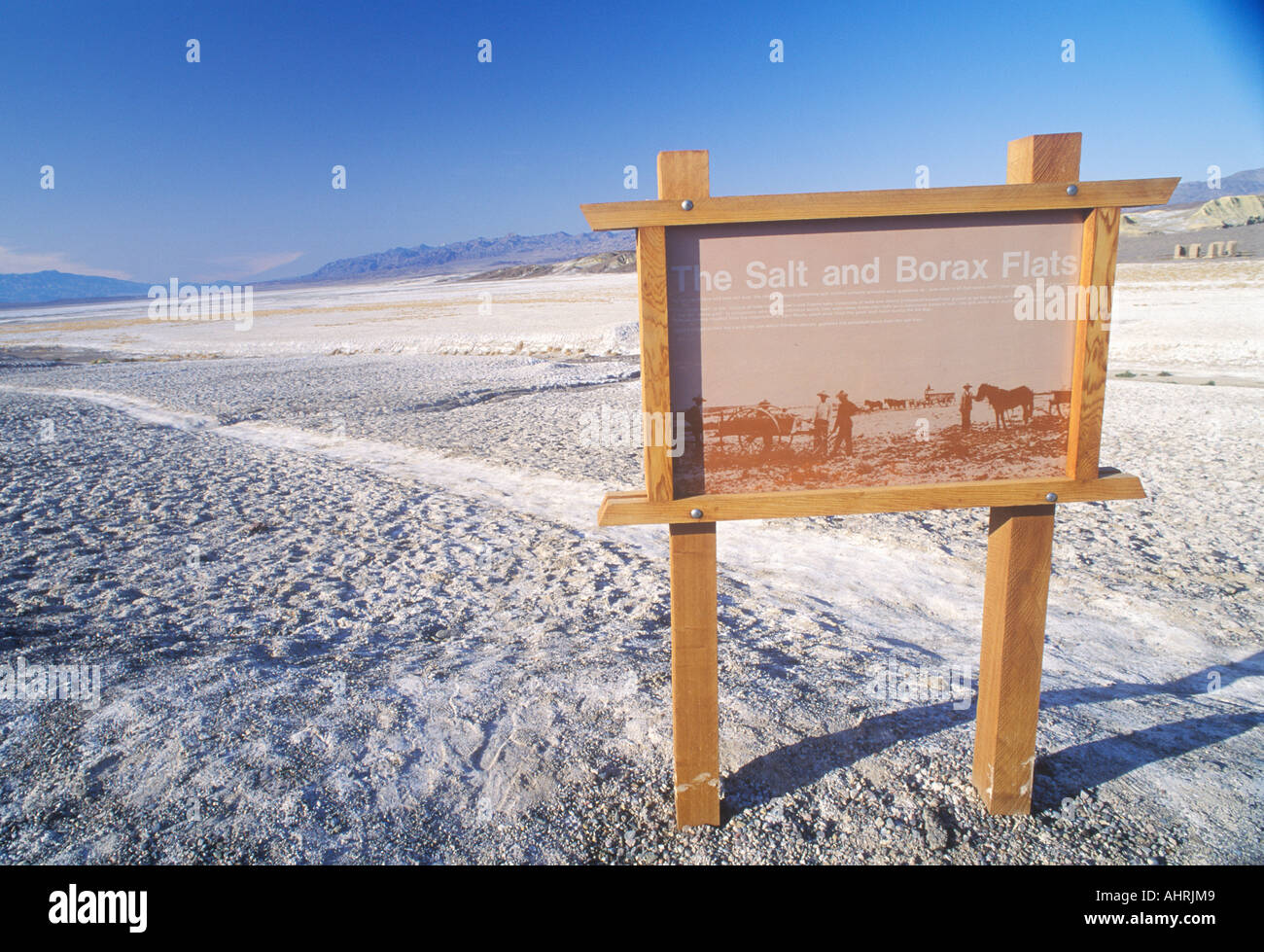 Sign For The Salt and Borax Flats Death Valley California Stock Photo ...