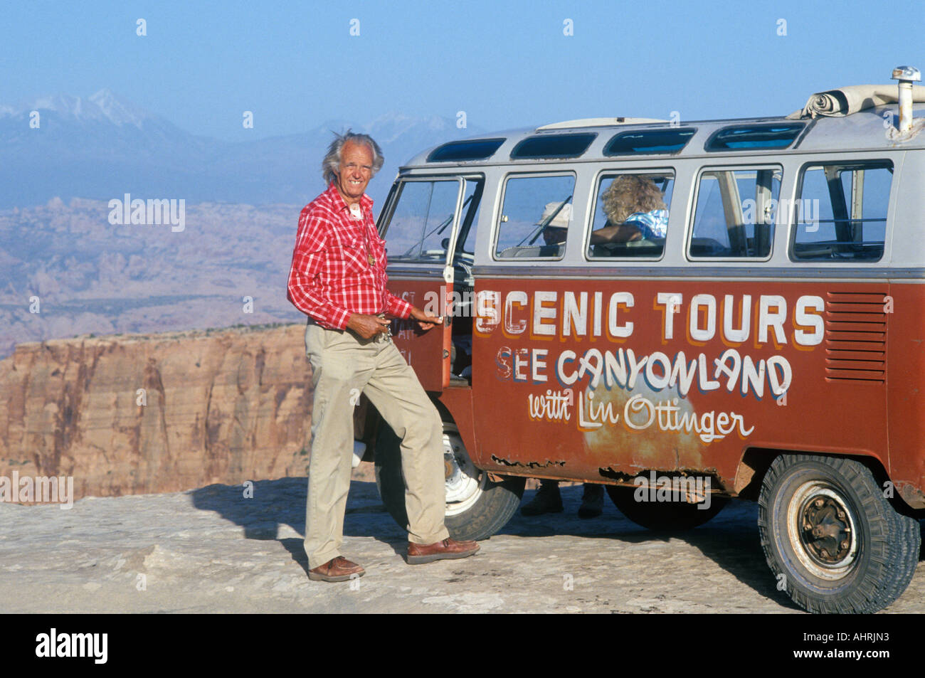 Lin Ottinger and Tour Bus Moab Utah Stock Photo - Alamy