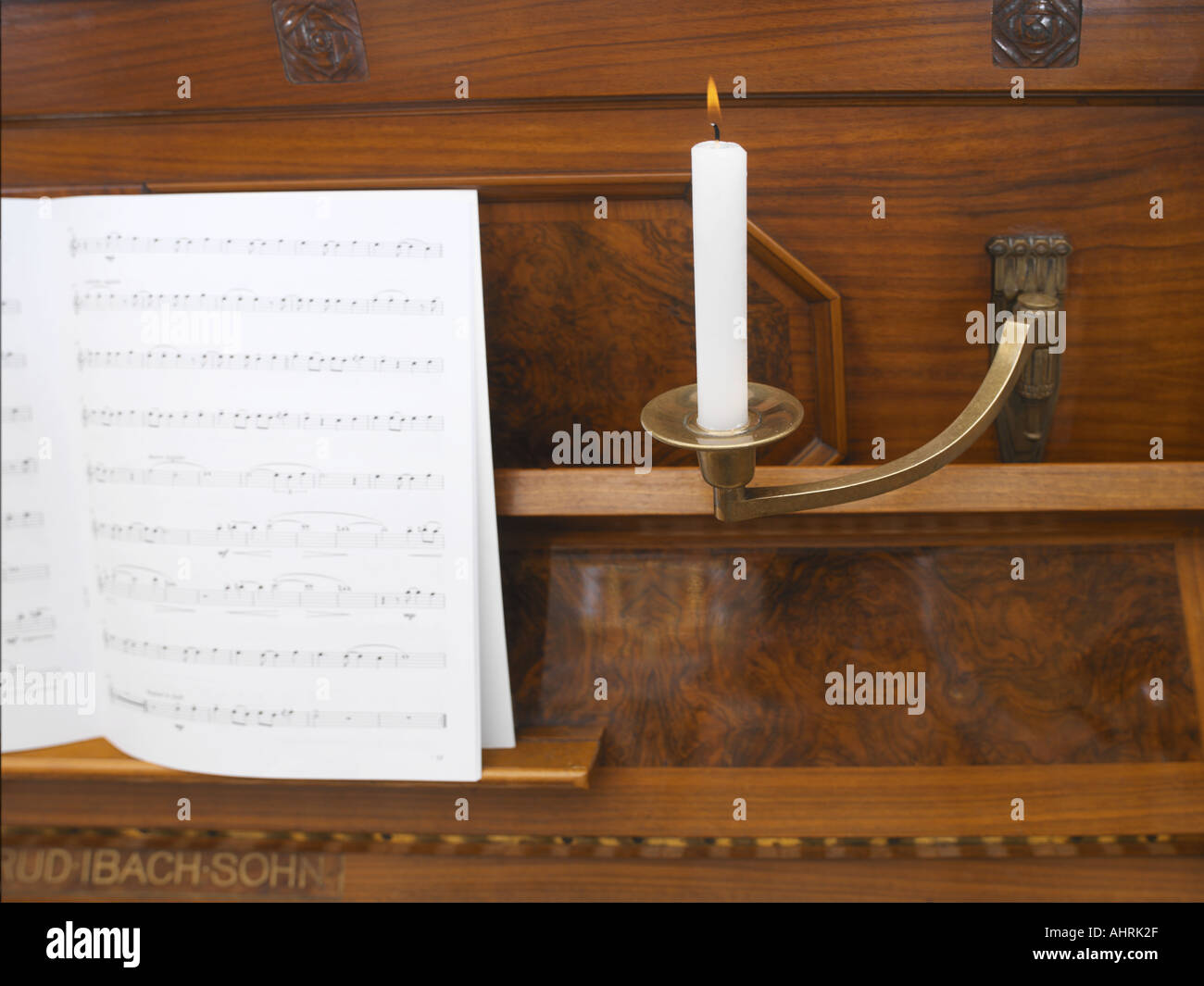 Upright Piano Music Stand Candle Stock Photos & Upright Piano Music ...