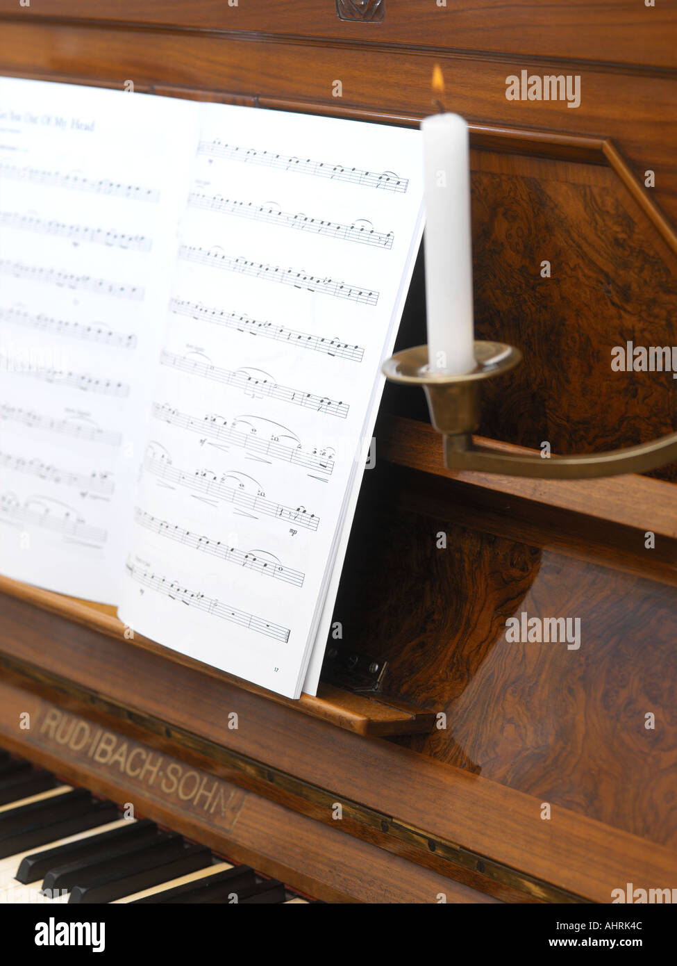 Upright Piano Music Stand Candle Stock Photo - Alamy