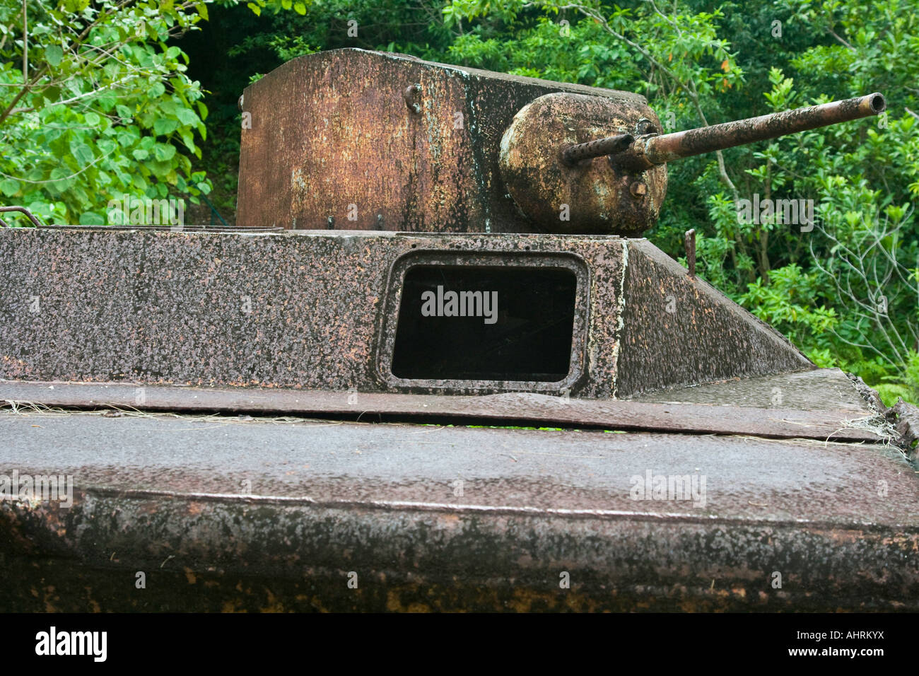 US Amphibious Landing Tank Relic Peleliu Republic of Palau Stock Photo ...